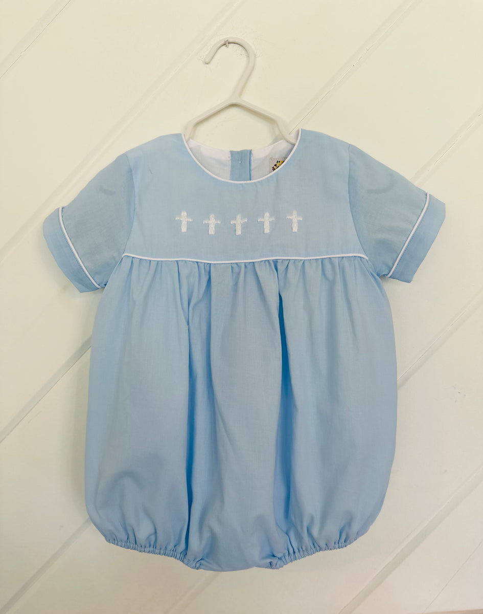 Blue Shadow Cross Bubble – Southern Charm Smocks